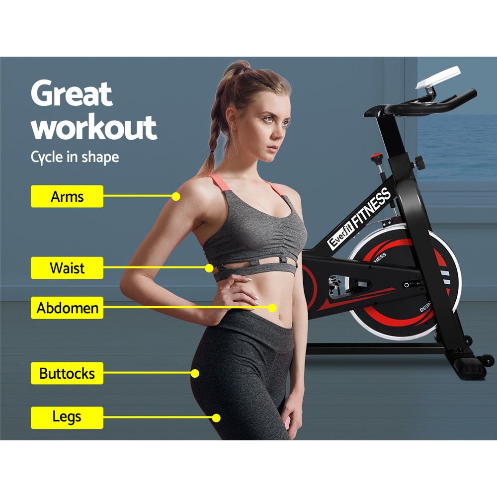 Everfit Spin Bike Exercise Bike - Indoor Cycling Home Gym Fitness – Allure Home Collections