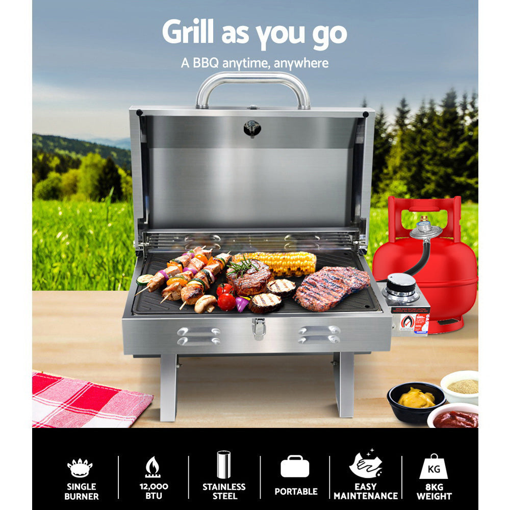 Grillz Portable Gas BBQ Grill with Double Sided Plate - High Quality ...
