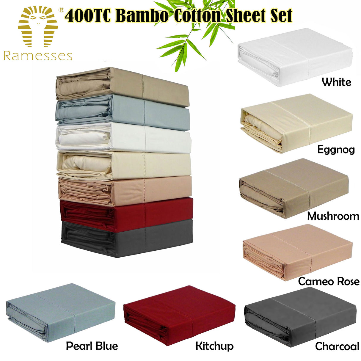 Ramesses 400TC Bamboo/Cotton Sheet Set Luxury Bedding – Allure Home ...