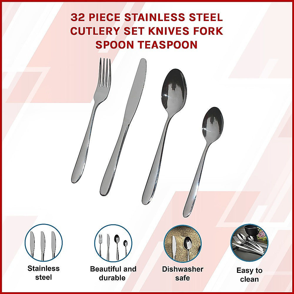 32 Piece Stainless Steel Cutlery Set | Allure Home Collections | Shop ...