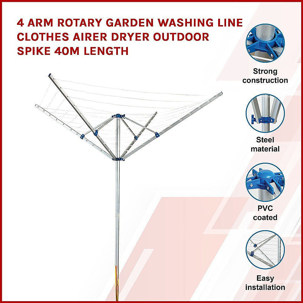 4 Arm Rotary Garden Washing Line | Allure Home Collections | Shop Online