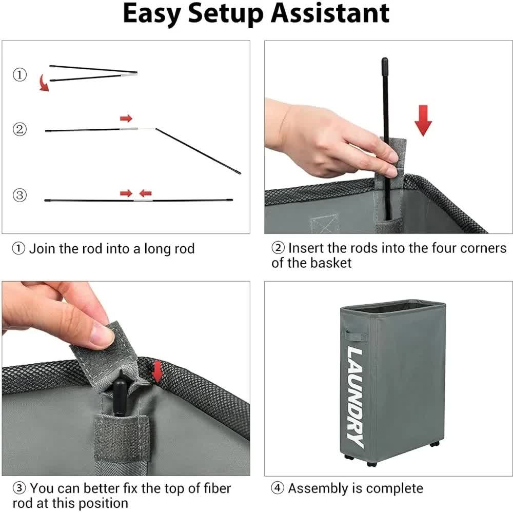 Rolling Laundry Basket with Wheels | Allure Home Collections | Shop Online